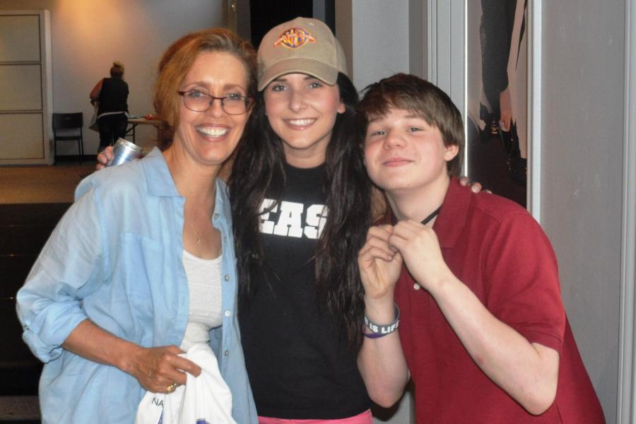 Acting coach Nancy Chartier with students Ashla Soter and Kameron ...